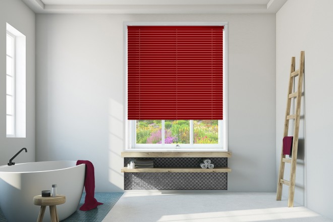 Millennium 25mm Red Perforated Aluminium Venetian Blinds | 50% Off