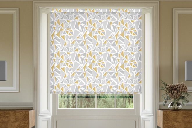 Apex Yellow Patterned Roller Blind | Unbeatable Blinds